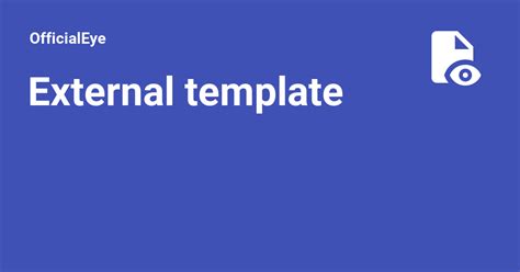 External Template Officialeye