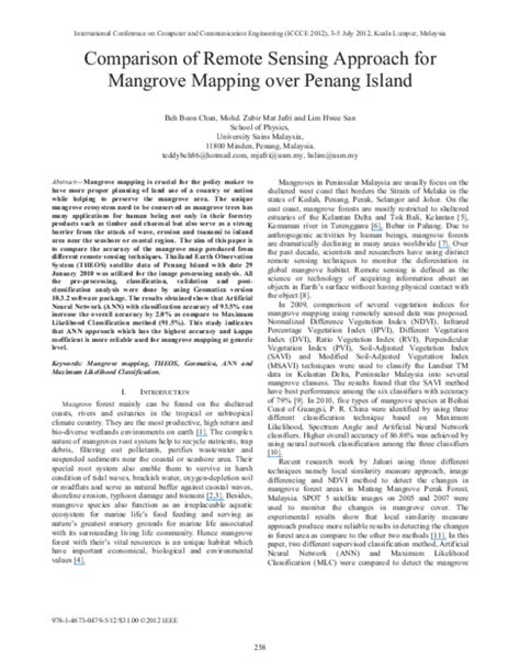 Pdf Comparison Of Remote Sensing Approach For Mangrove Mapping Over