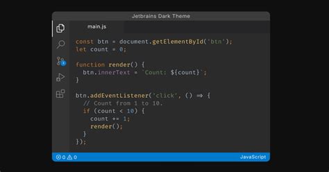 Jetbrains Dark Theme By Mobalic Vs Code Themes