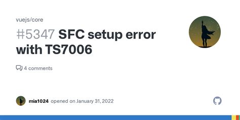 Sfc Setup Error With Ts7006 · Issue 5347 · Vuejscore · Github