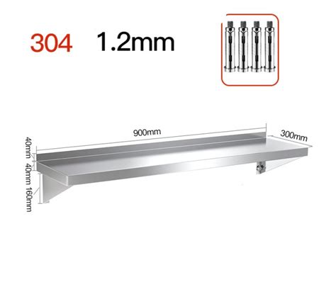 ชั้นวางของสแตนเลสติดผนัง สแตนเลสเกรด 304 หนา 1 2 มิล 1 ชั้น 2 ชั้น