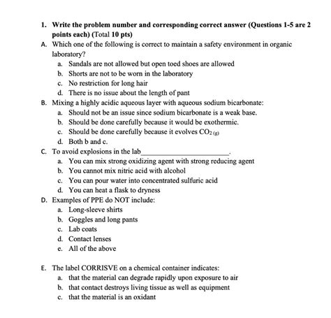 solved 1 write the problem number and corresponding correct