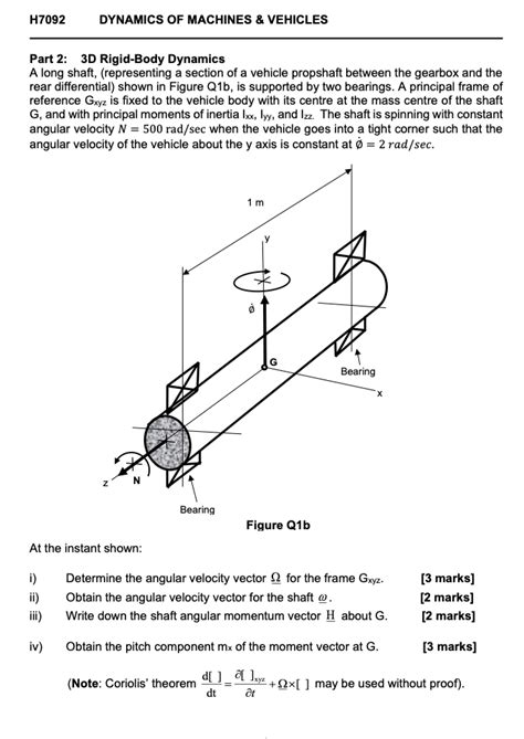Solved Part 2 3d Rigid Body Dynamics A Long Shaft