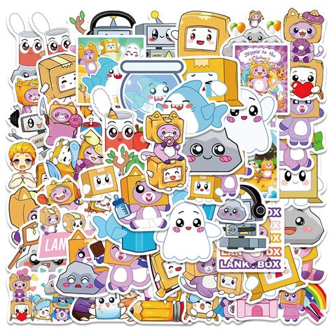 Lankybox Cartoon Decals Stickers Lanky Box Plush Shop Official