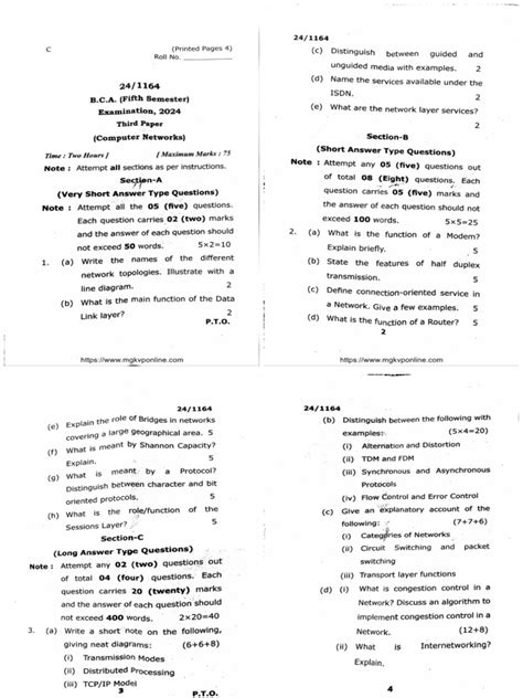 Bca 5 Sem Computer Networks 1164 2024 Pdf
