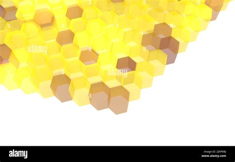 3dcg Abstract Irregularly Aligned Hexagons Image Of Honey With Copy