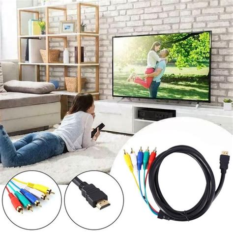 Hdmi Male To 5 Rca Rgb Ypbpr Audio Av Component Convertor Cable Lead
