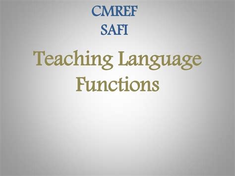 Teaching Language Functions Pptx