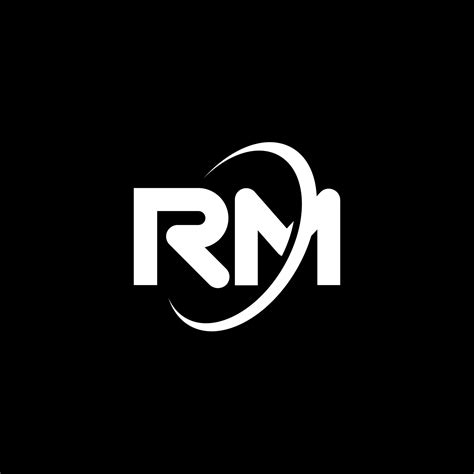 RM R M letter logo design. Initial letter RM linked circle uppercase ...