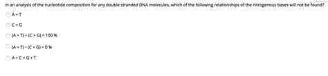 Solved In An Analysis Of The Nucleotide Composition For Any