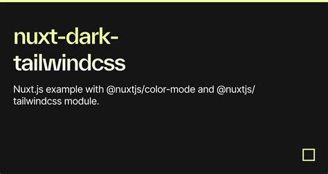 nuxt-dark-tailwindcss - Codesandbox