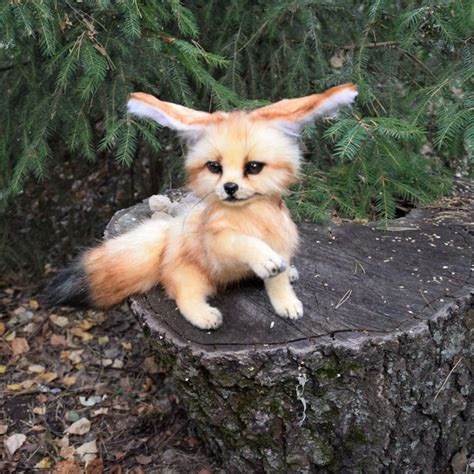 Realistic Handmade Fennec Fox Plush Lifelike Desert Fox Replica Etsy