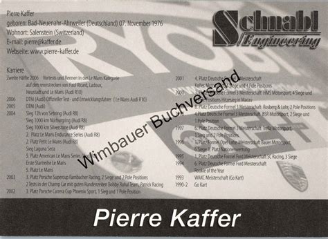Original Autogramm Pierre Kaffer Autograph Signiert Signed Signee Von Kaffer Pierre