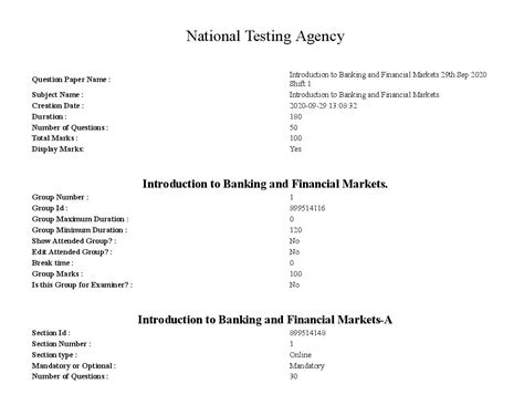 swayam 2020 question paper introduction to banking and financial markets