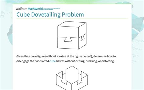Cube Dovetailing Problem From Wolfram Mathworld