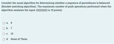 solved consider the usual algorithm for determining whether