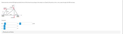 Solved Determine The Resultant R Single Equivalent Force Chegg Com