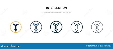 Intersection Icon In Different Style Vector Illustration Two Colored