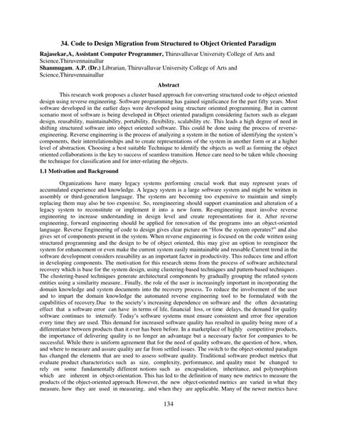 Pdf Code To Design Migration From Structured To Object Oriented Paradigm