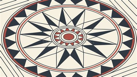 Circular Compass Rose Geometric Mandala Vector Design Generative Ai
