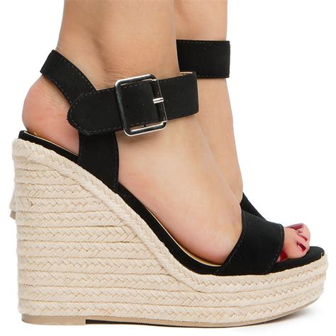 Delicious Burst Wedge Heel Fd Burst S Blk Shiekh