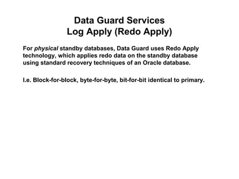 Oracle Dataguard Overview Ppt Databases Computer Software And Applications