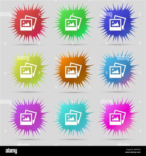 File  Icon Sign A Set Of Nine Original Needle Buttons Vector Stock