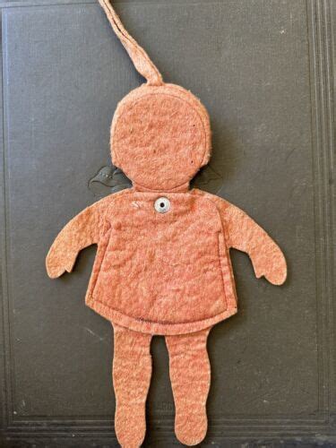 Antique 1920s Flapper Boudoir Doll Redhead Orange Wool Felt Purse