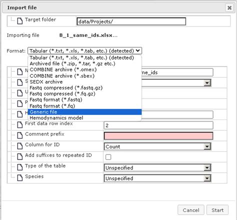 Load Data — Genexplain Platform Documentation