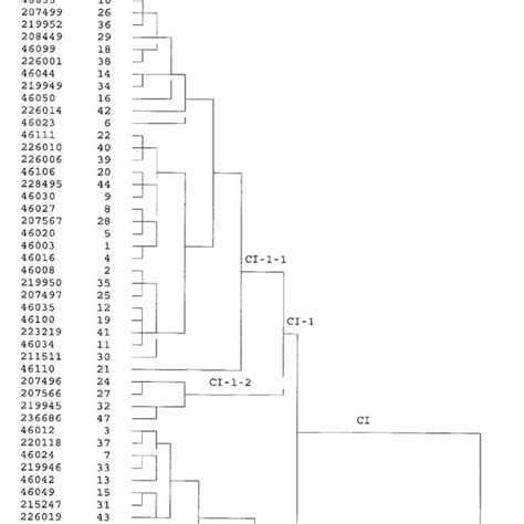 Dendrogram Using Average Linkage On 50 Grass Pea Populations Based On