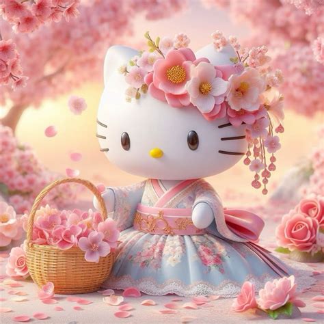 Cherry Blossom Hello Kitty Hello Kitty Art Hello Kitty Tattoos Hello Kitty Pictures