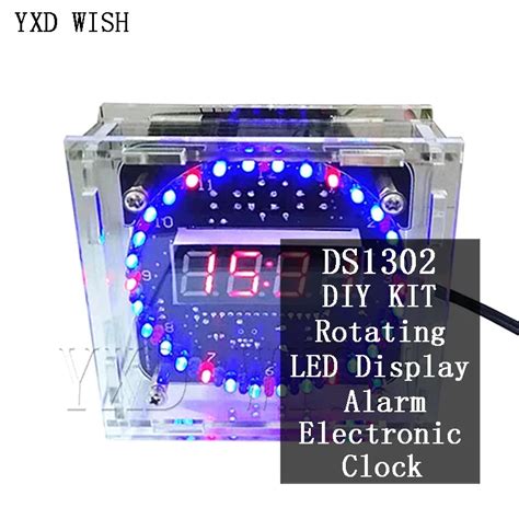 DS Rotating LED Display Alarm Electronic Clock Module DIY KIT LED Temperature Display For