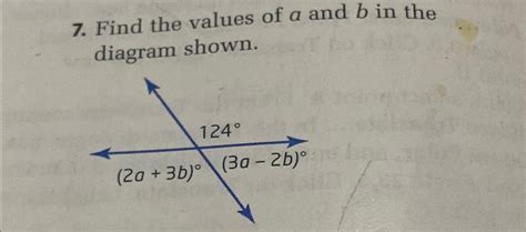 Solved Find The Values Of A And B In The Diagram Shown Chegg