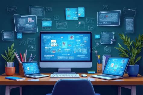 Innovative Learning Through Tech Integration Stock Illustration