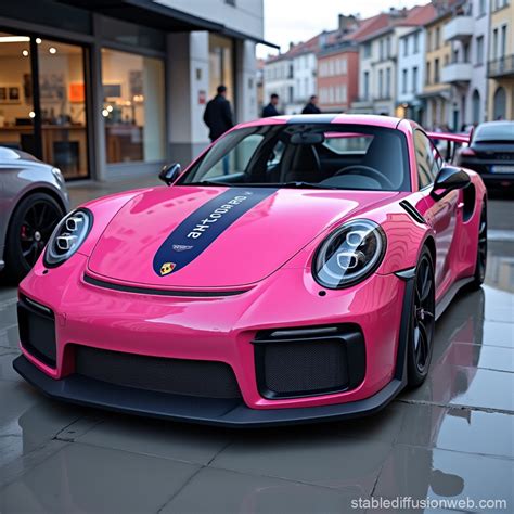Porsche Gt3 In Pink Color Scheme Stable Diffusion Online