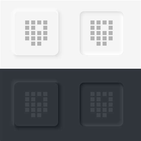 Sequence Biology Neomorphism Style Vector Icon With Button On Black
