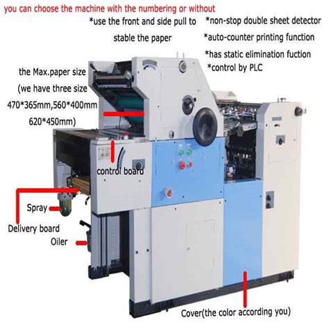 One Color Offset Printing Machine Booklet Offset Printing Machine Printing Machinery And