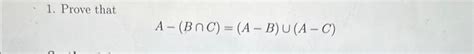 Solved Prove That A BC AB AC Chegg