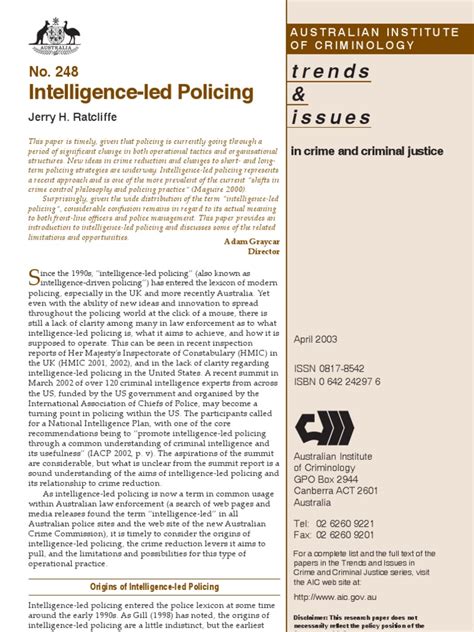 Intelligence Led Policing Pdf Police Crime And Violence