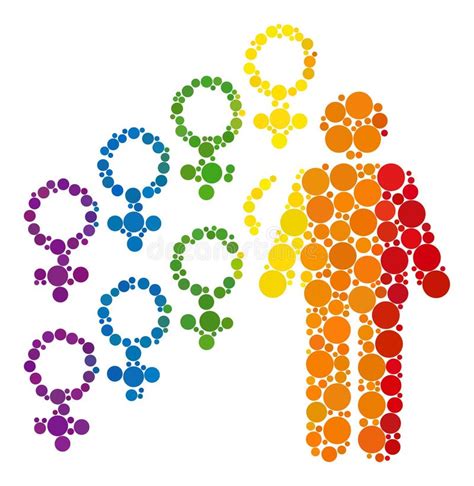 Spectrum Harem Symbol Composition Icon Of Spheric Dots Stock Vector