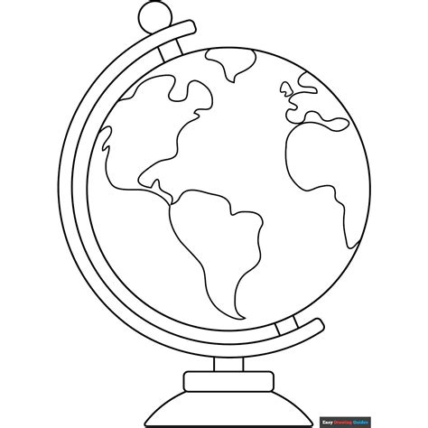 Easy Globe In 2025 Planet Coloring Pages Globe Drawing Coloring Pages