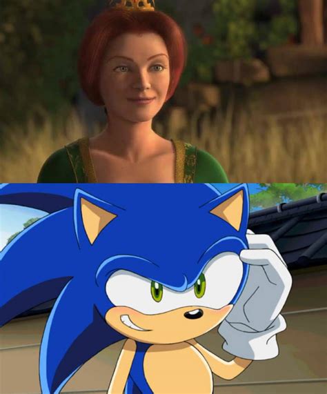 Sonic Blushes At Princess Fiona By Sonicfan03 On Deviantart