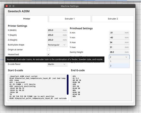 Add Virtual Extruders To Dual Printers Like The A20m · Issue 12529
