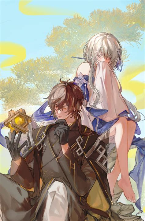 Zhongli Guizhong And Zhongli Genshin Impact Drawn By Warable Danbooru