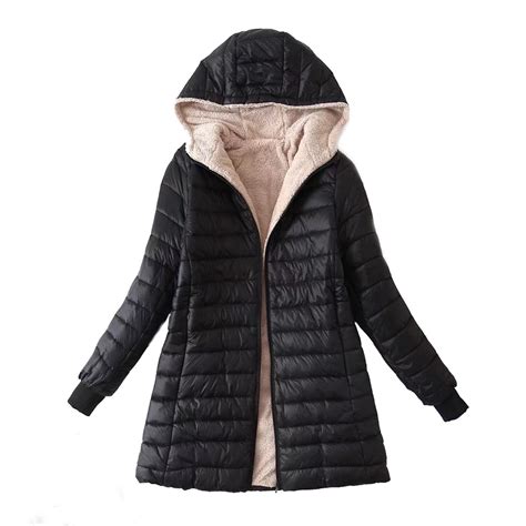Womens Puffer Down Jacket Winter Fleece Lined Jackets Warm Faux Fur