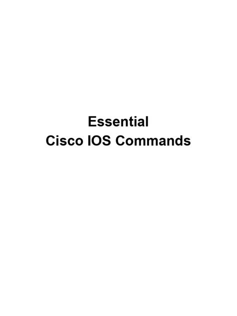 Essential Cisco Ios Commands Pdf Router Computing Computers