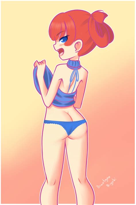 Drantyno 1girl Ass Backless Outfit Blue Eyes Blue Panties Blue Sweater Blush Female