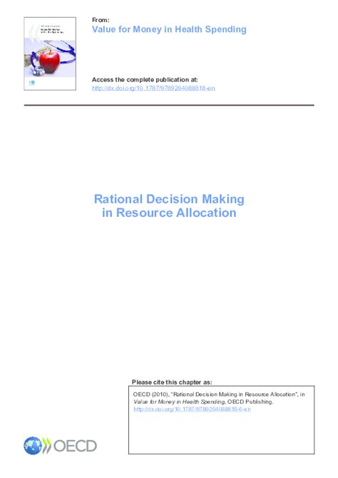 pdf rational decision making in resource allocation