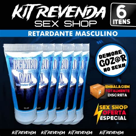 Kit Com 6 Gel Retardante Masculino Da Ejaculação Precoce Demora Gozar