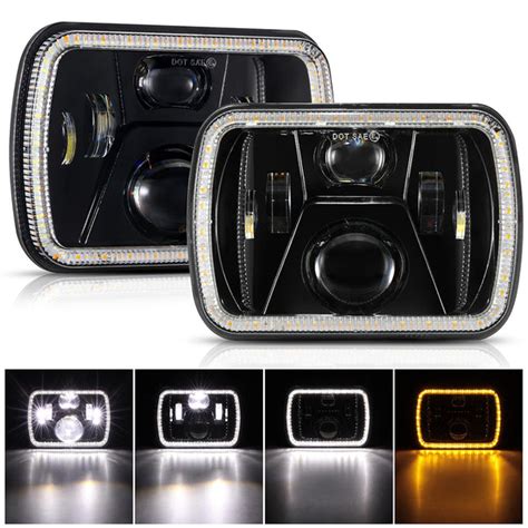 7x6 Led Headlights Rectangular Headlamps High Low Sealed Beam Wdrl Tu